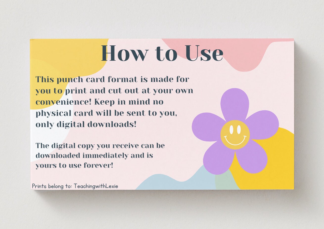 Boho Smiley Face Reward Punch Card - Etsy