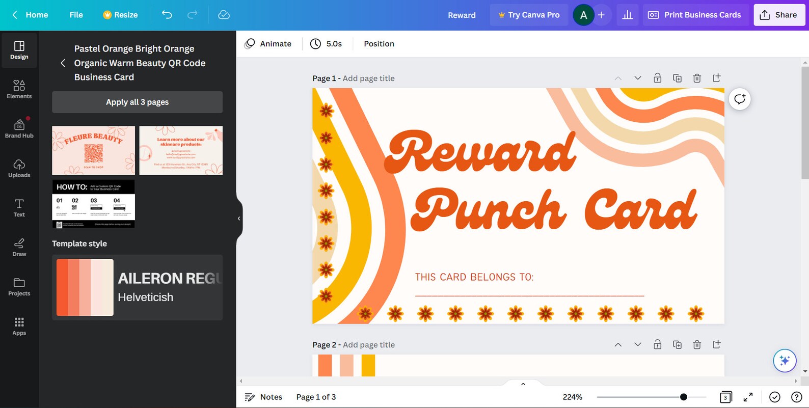 Boho Reward Punch Cards - Etsy