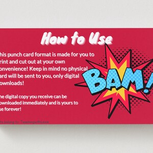 Superhero-themed Reward Punch Cards - Etsy