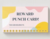 Boho Smiley Face Reward Punch Card - Etsy