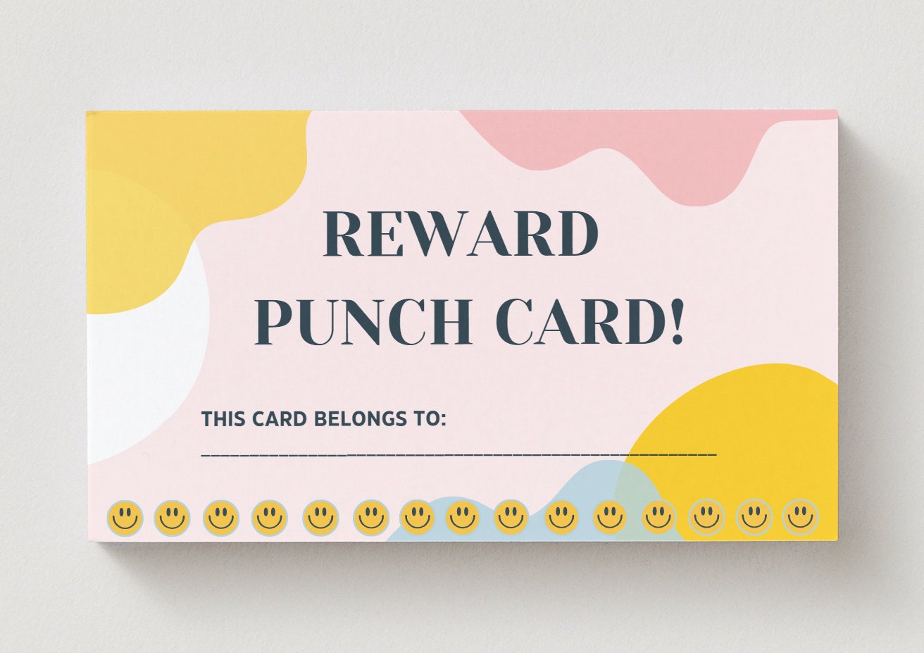 Boho Smiley Face Reward Punch Card - Etsy