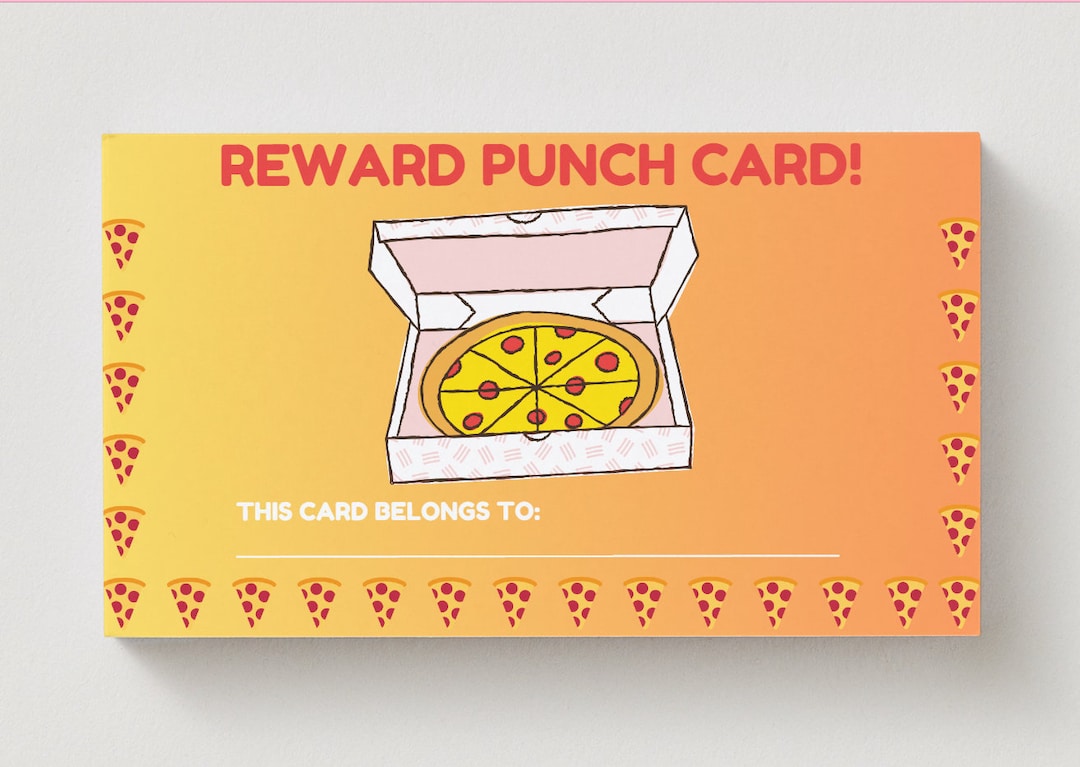 Pizza Themed Reward Punch Cards - Etsy