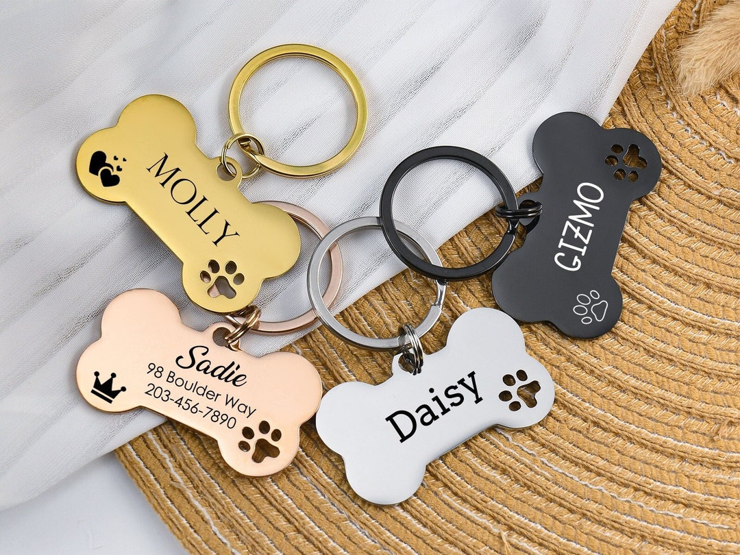 Laser Engraved Double Sided Dog Tag, Dog ID Tag, Dog Name Tag, Custom ...