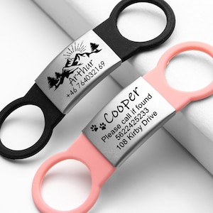 Slide on Dog Tags for Dogs Personalized Dog ID Tagsilent Dog - Etsy