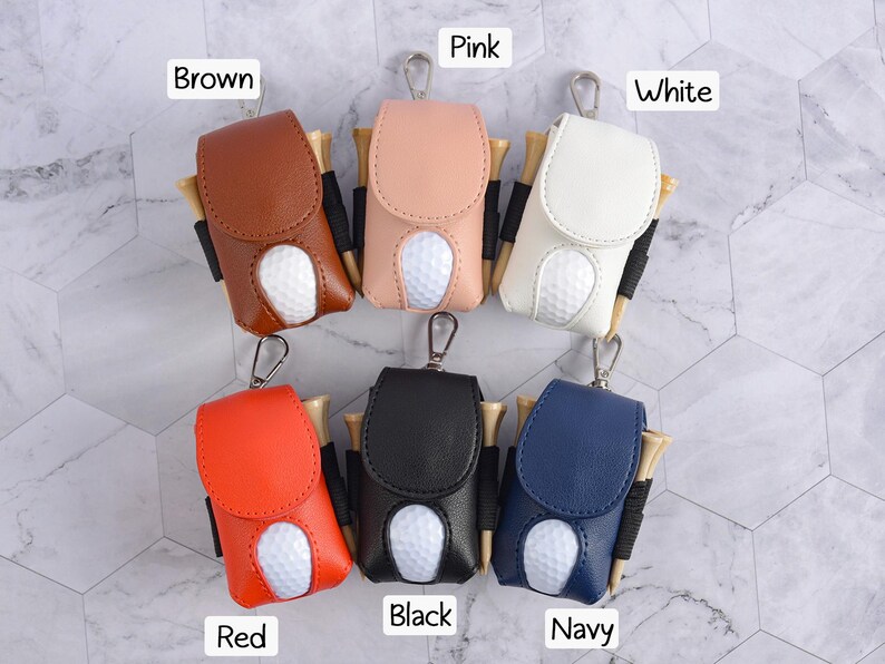 Personalized Leather Golf Ball Bag, Golf Tee Holder Ball Organizer ...