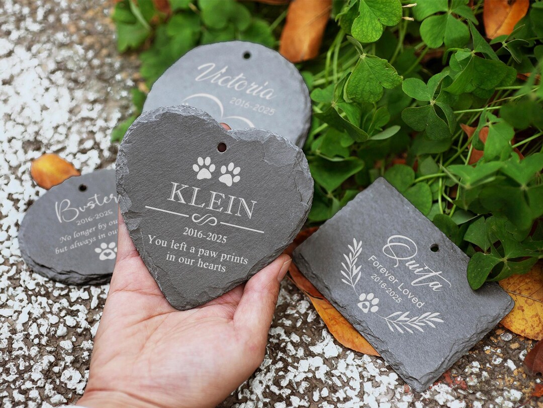 Beloved Lost Pet Gift, Personalized Paw Print Pet Memorial Pebble ...