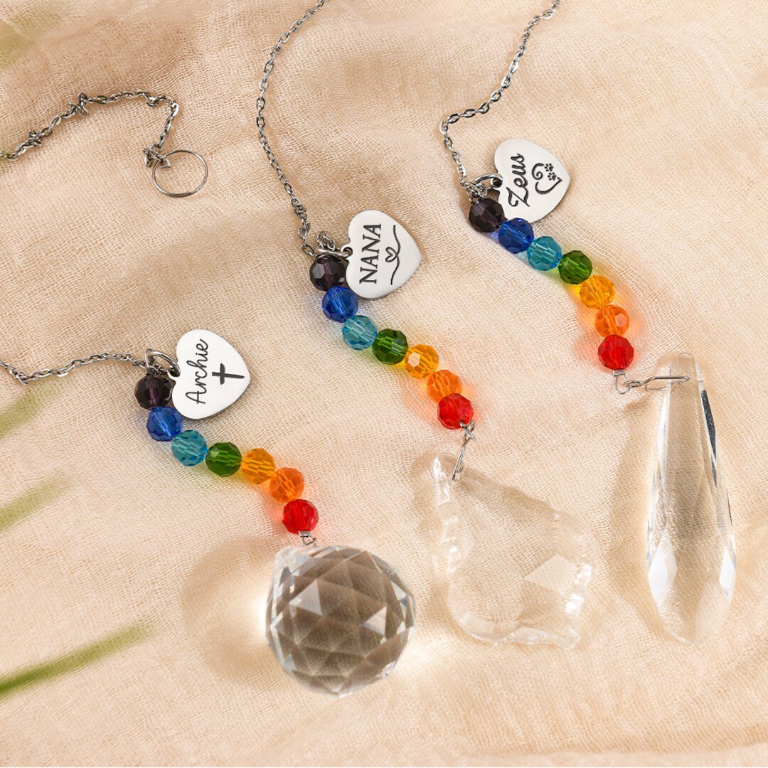 Personalized Rainbow Bridge Sun Catcher,pet Loss Gifts,custom Memorial ...