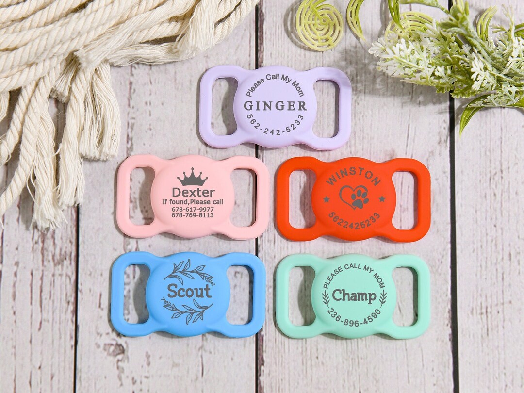 Personalized AirTag Cover Dog Collar/harness,silicone AirTag Case ...