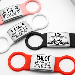 Slide on Dog Tags for Dogs Personalized Dog ID Tag,silent Dog Tag,slide ...