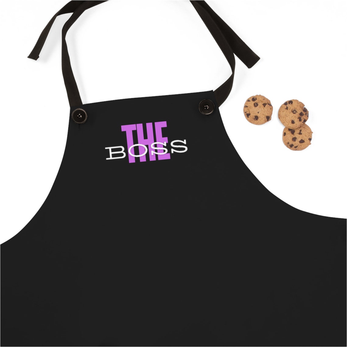 Apron AOP, Black, the Boss Print, Kitchen Accessories, Protective ...