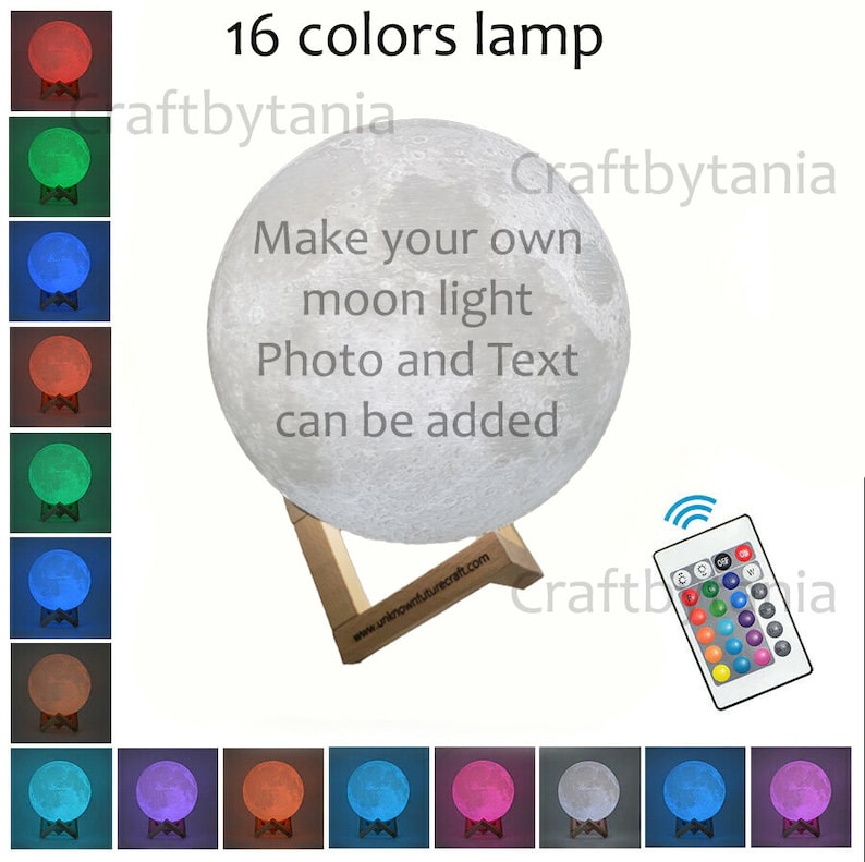 Original 3d Photo Moon Lamp / Custom Photo Personalized Moon Night ...