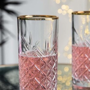 Gold Rimmed Cocktail Glasses Handmade Glassware and Barware Vintage ...