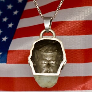 Donald J Trump Silver Realistic Pendant With Chain Maga 2024 USA ...