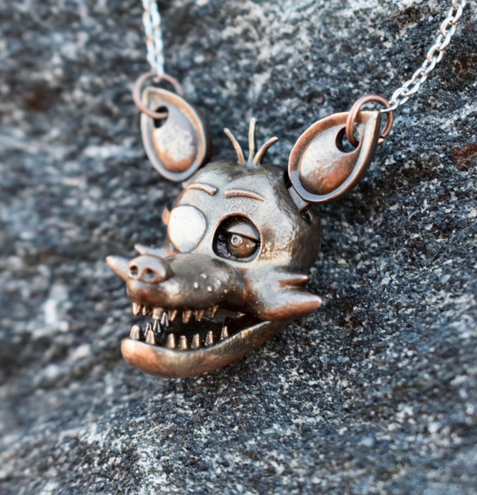 Five Nights at Freddy's Foxy Inspired Pendant Necklace Cast in Bronze ...