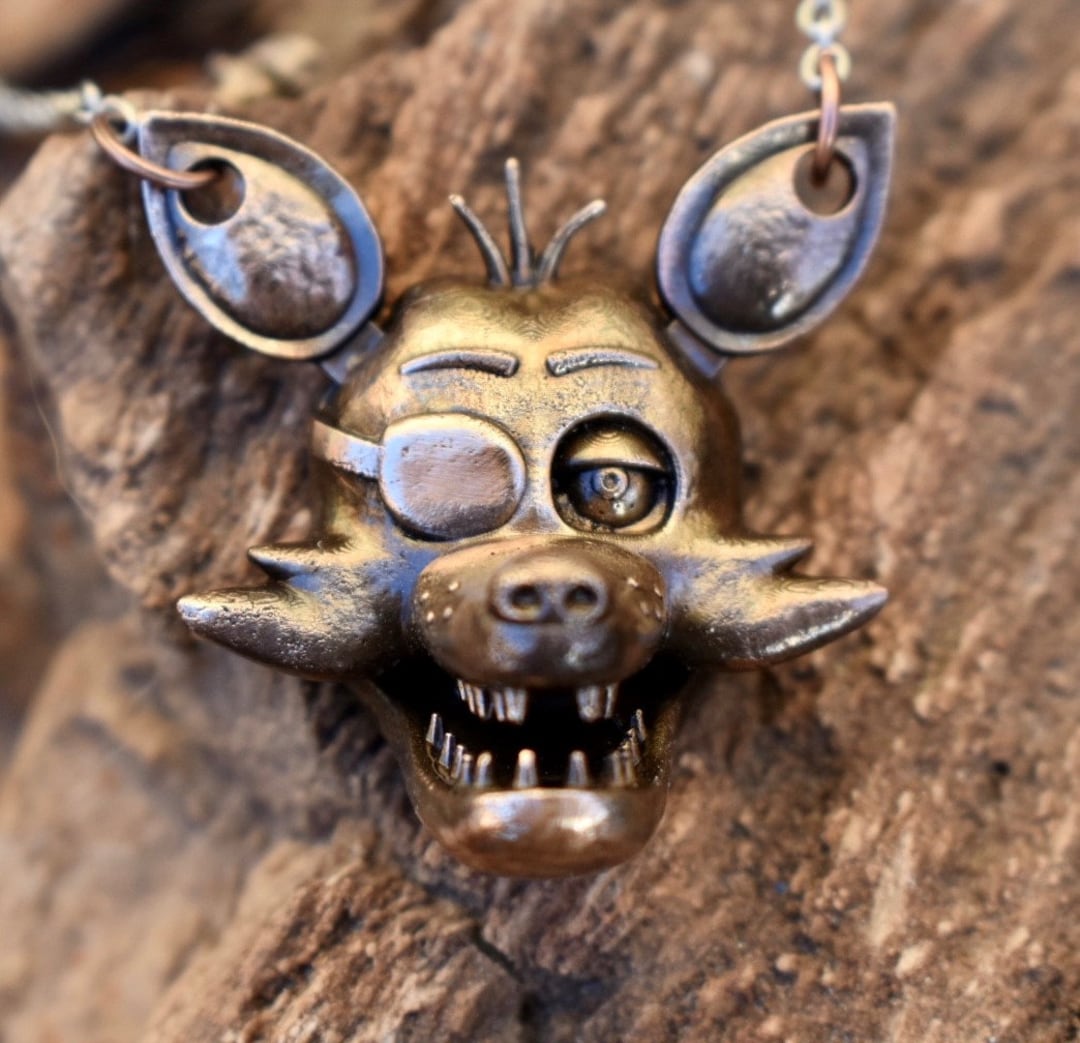 Five Nights at Freddy's Foxy Inspired Pendant Necklace Cast in Bronze ...
