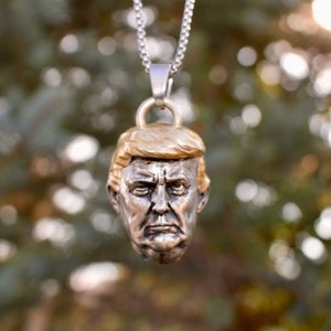 Donald J Trump Silver Realistic Pendant With Chain Maga 2024 USA ...