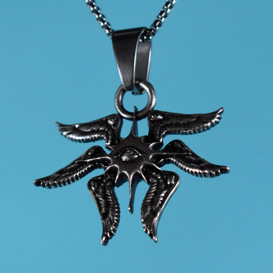 Realistic Seraphim Biblically Accurate Angel Pendant Solid 925 Sterling ...