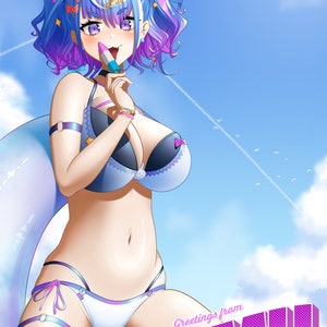 Emucchi Indie Vtuber Lewd Ecchi Poster Postcard - Etsy