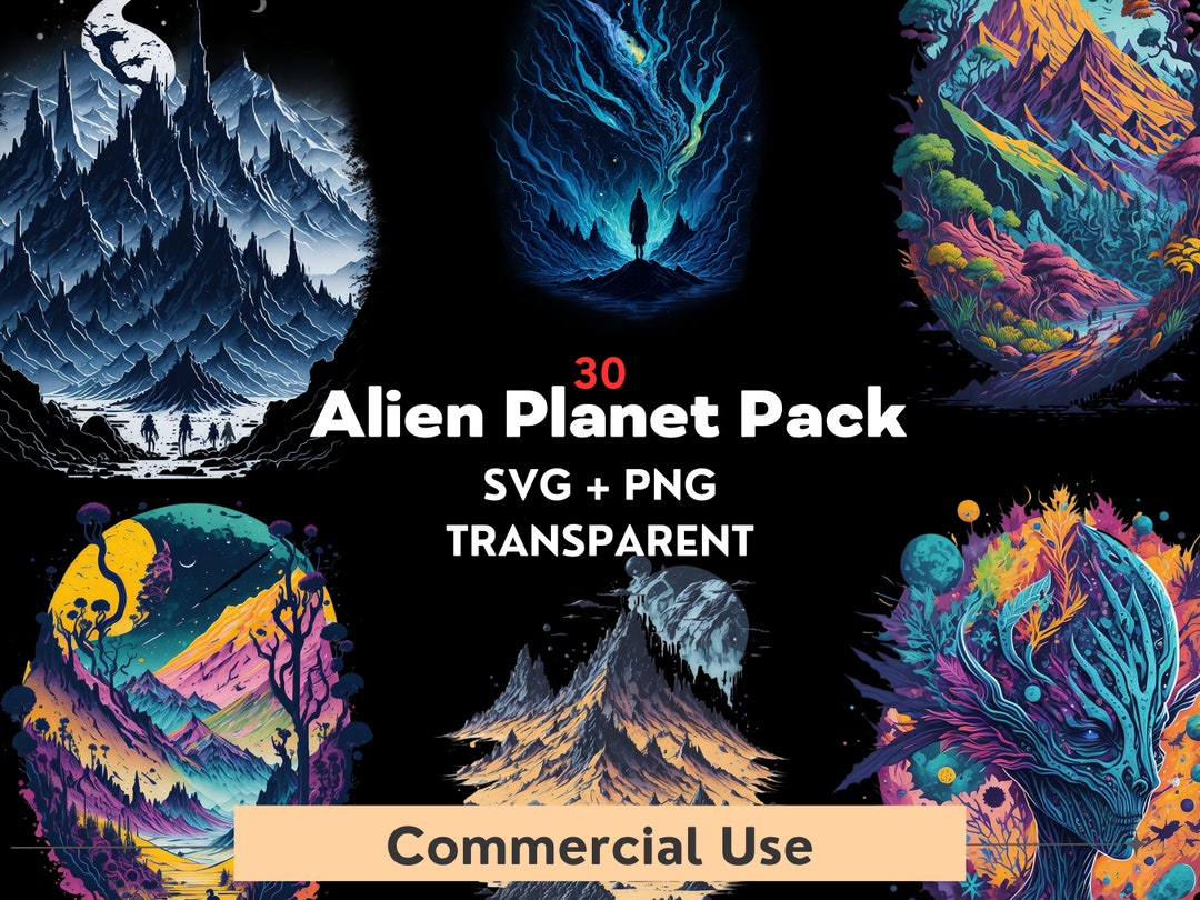 Alien Planet Clipart Extraterrestrial PNG SVG Unusual Outer - Etsy