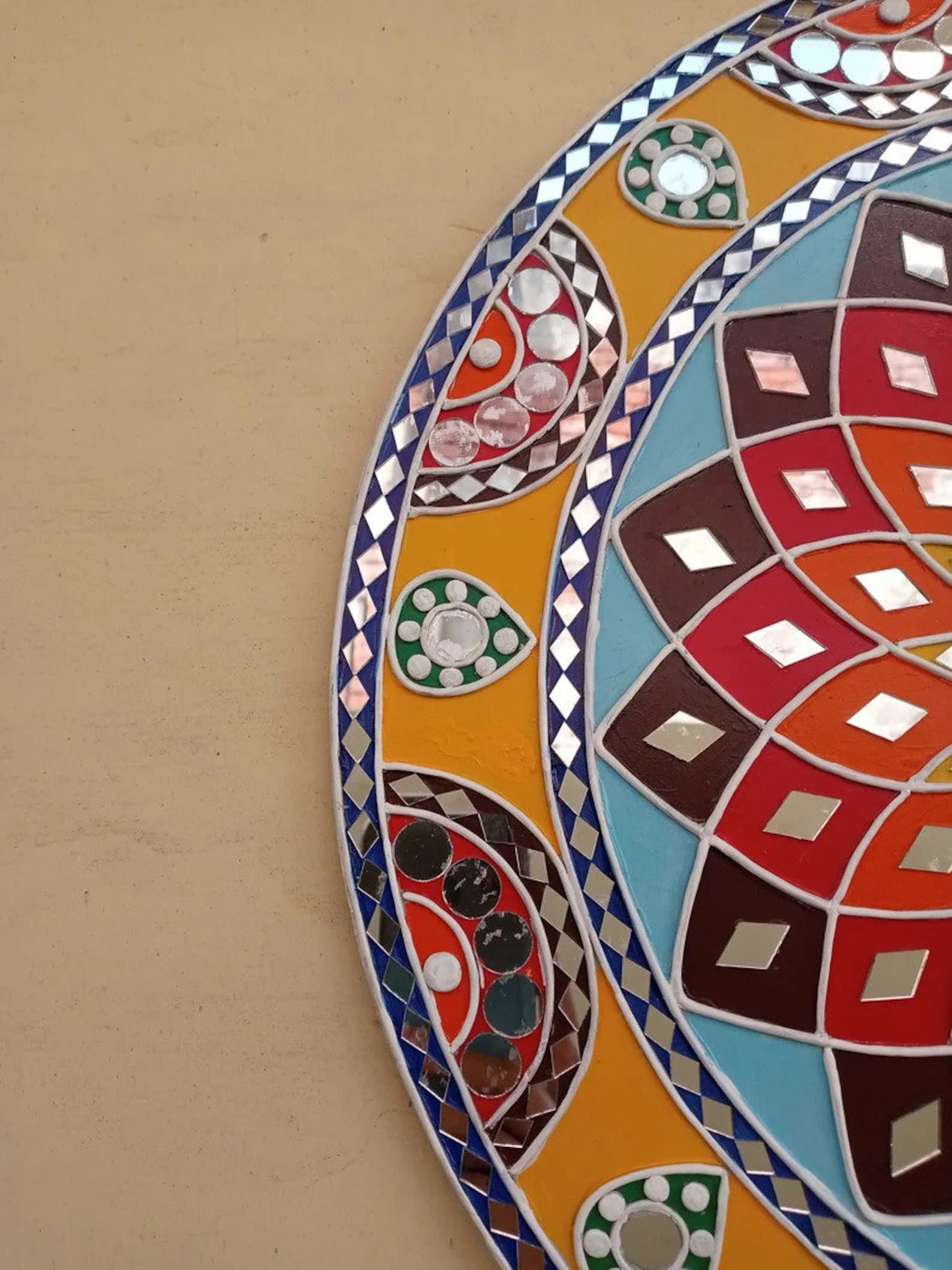 Handmade Mirror Art Lippan Art for Wall Decor, Indian Traditional Art ...