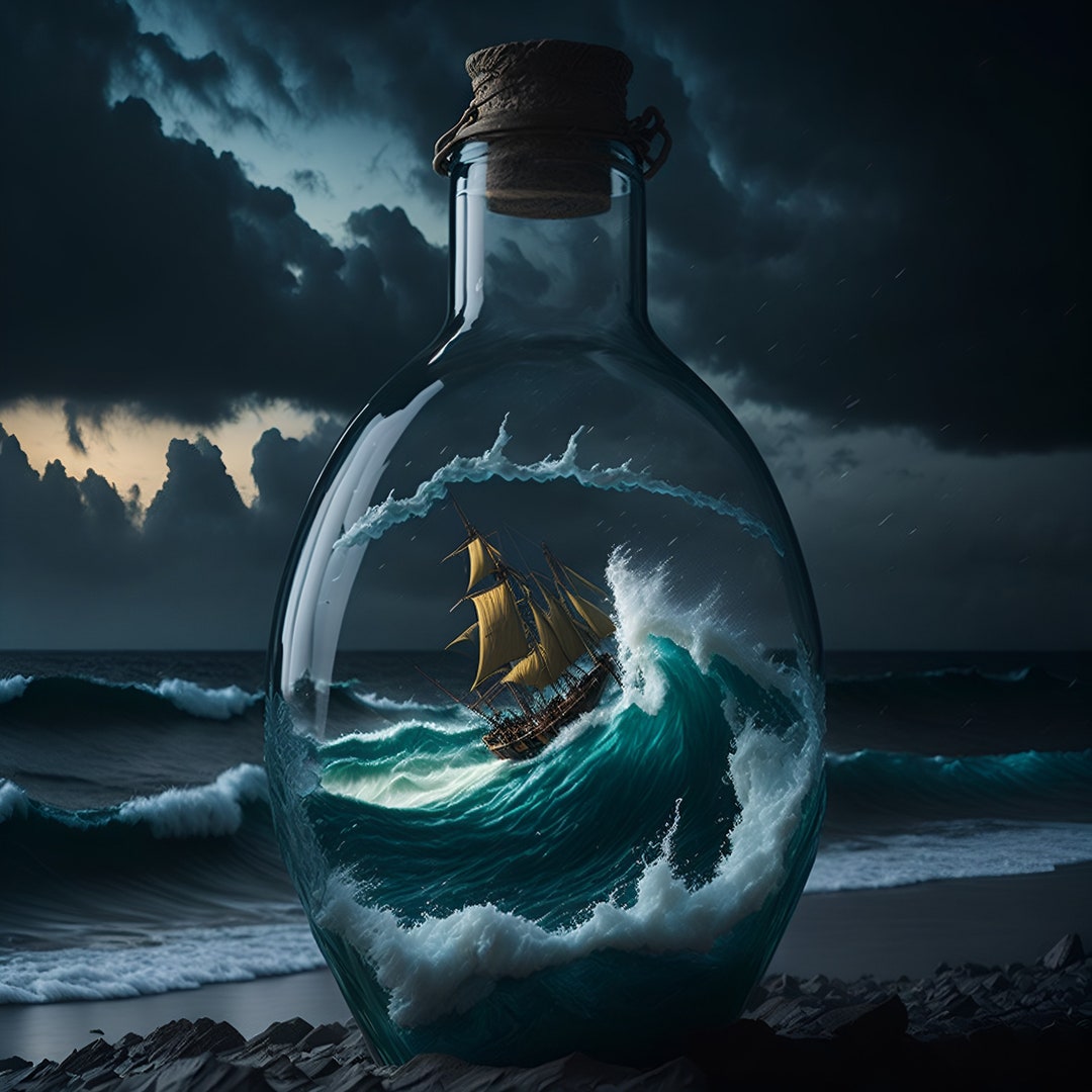 Glass Bottle Ship - Etsy