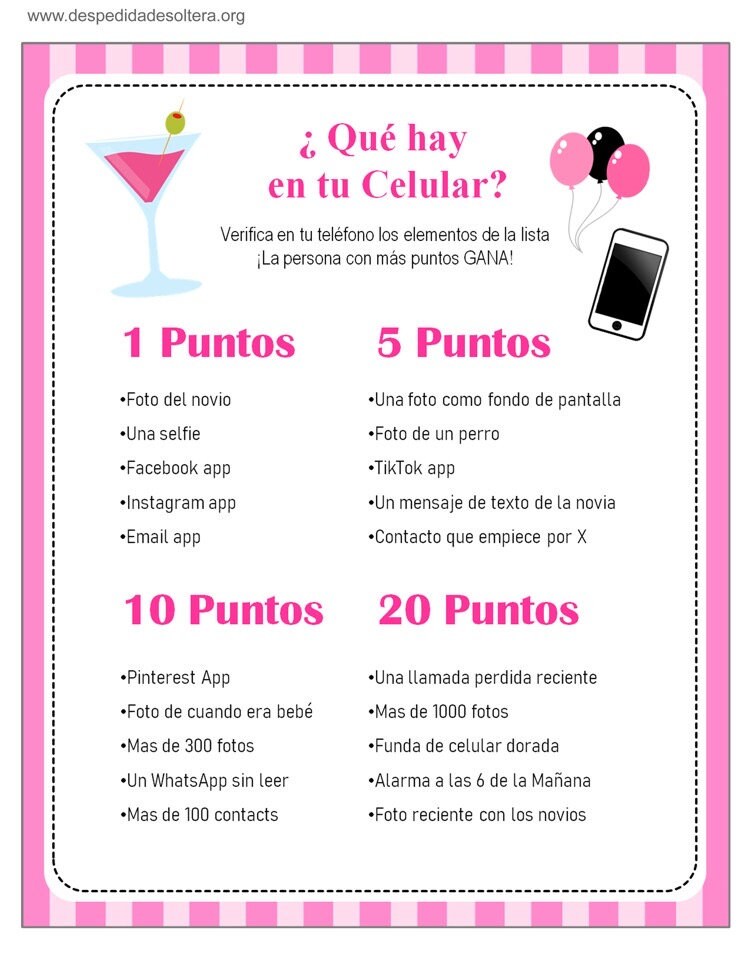 Juegos para despedida de soltera para imprimir - Imagui