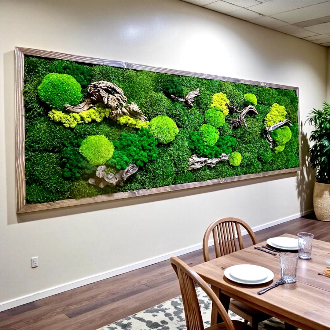 Large Moss Wall Art | Biophilic Decor Design for Homes and Businesses ...