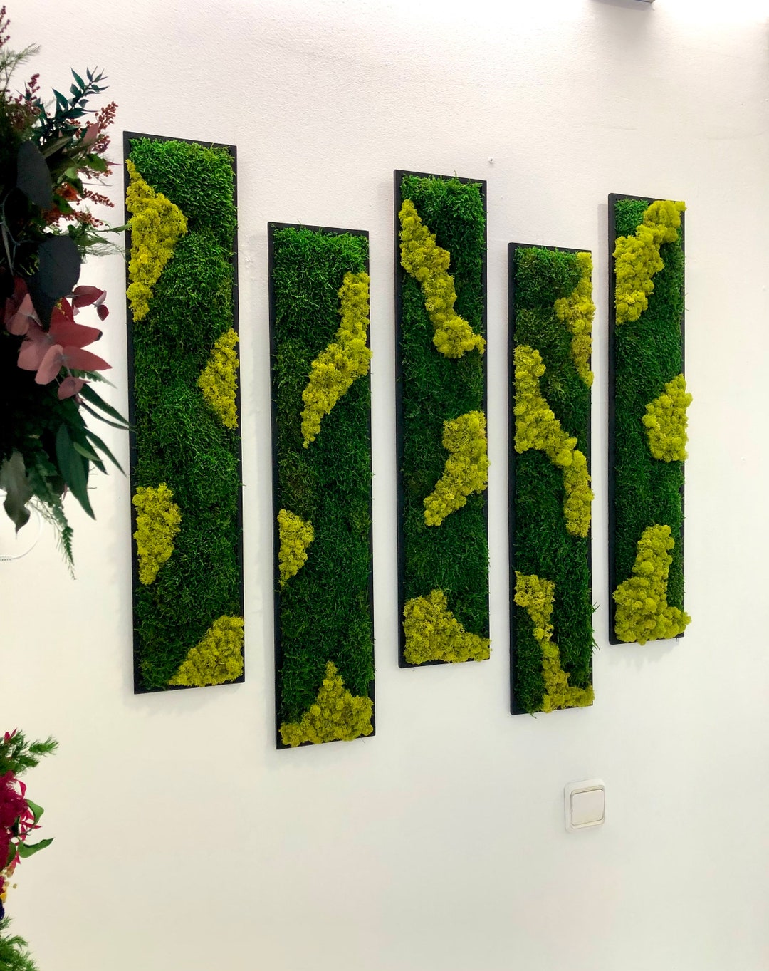 Moss Wall Art Moss Wall Strip Composition Moss Craft Living - Etsy