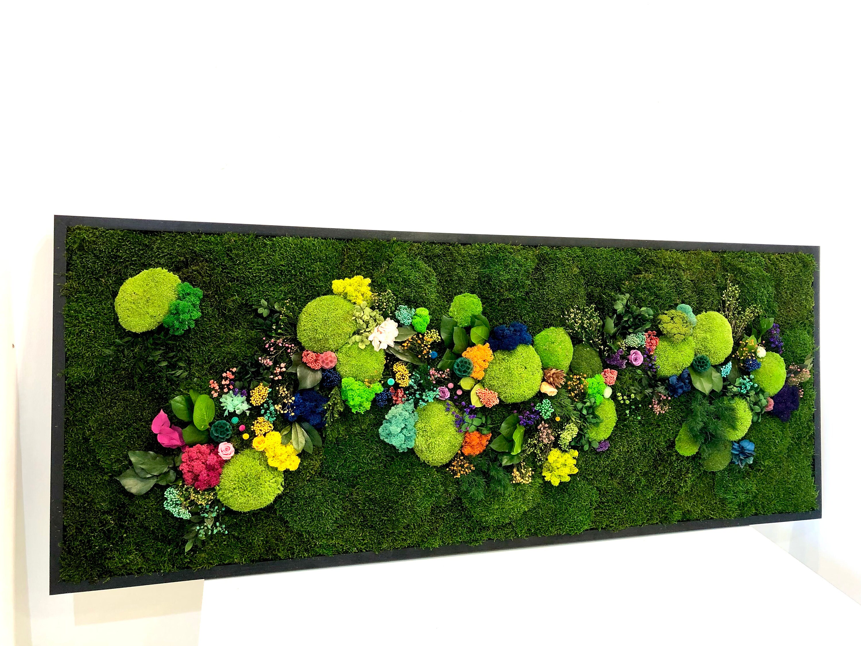 Moss Wall Art, Painting With Preserved Flowers, Nature Room Decor ...