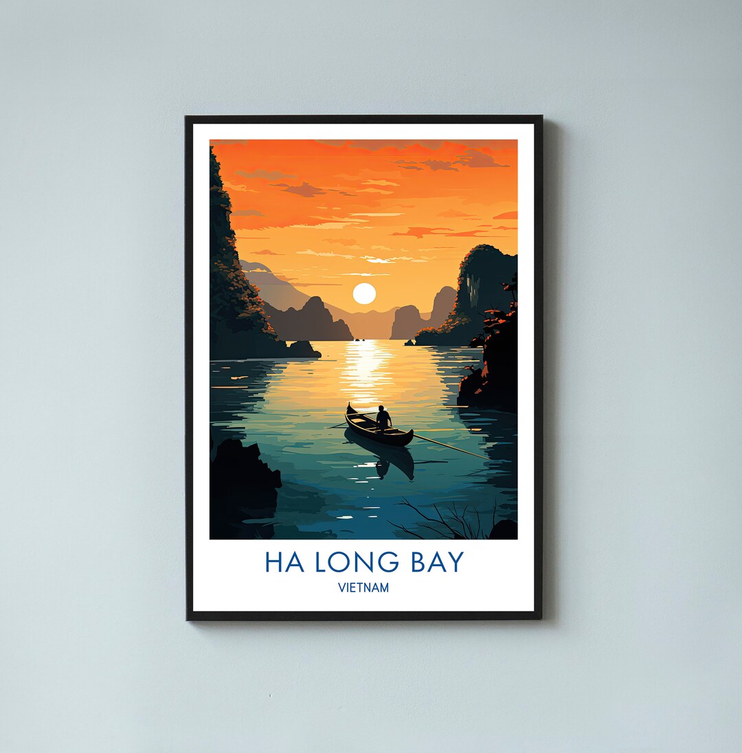Ha Long Bay Travel Poster Ha Long Bay Print Vietnam Poster - Etsy