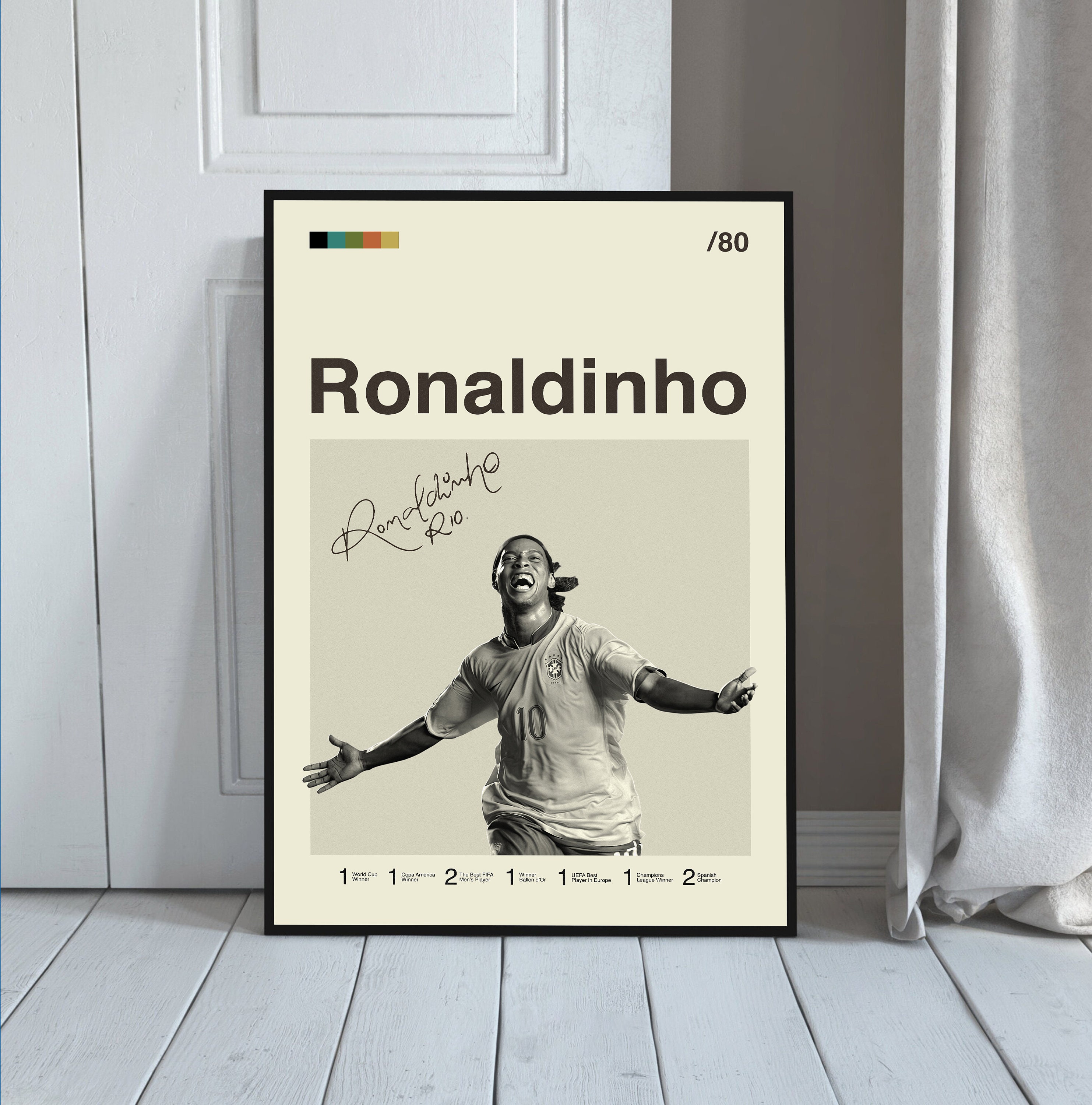 Ronaldinho Poster Brazil Football Poster Soccer Gifts - Etsy