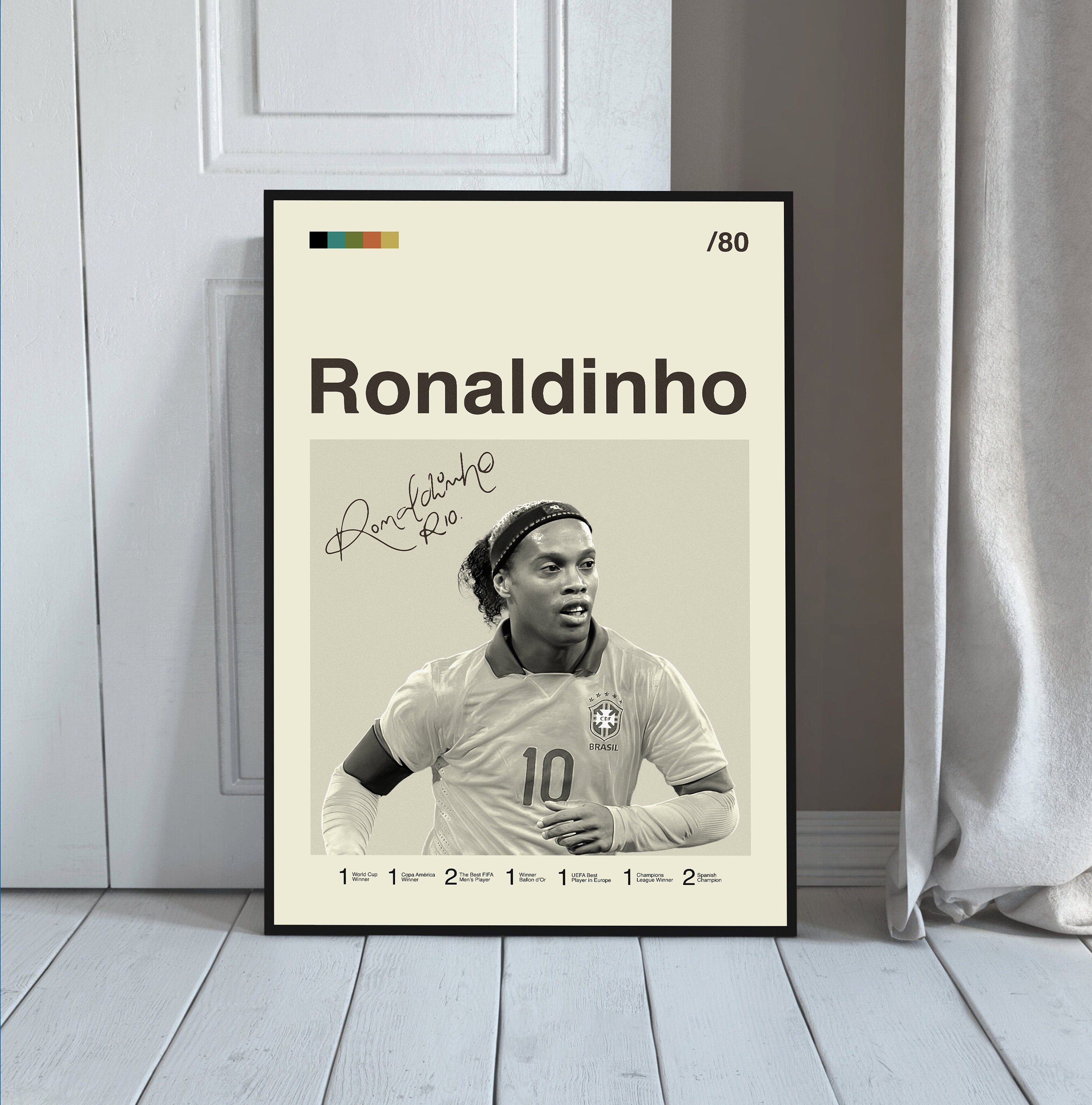 Ronaldinho Poster Brazil Football Poster Soccer Gifts - Etsy