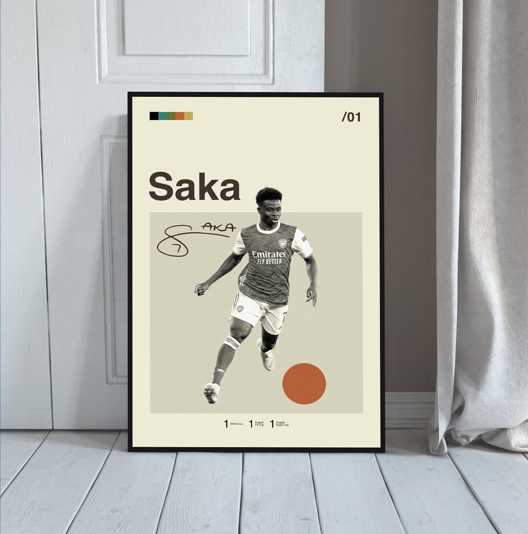 Bukayo Saka Poster England Soccer Arsenal FC Soccer Gift - Etsy
