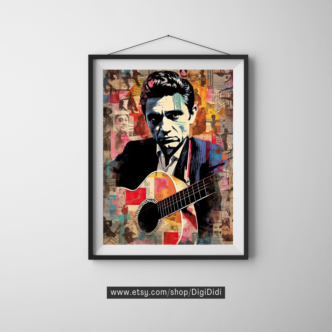 Johnny Cash Print Digital Artwork Prints Home Decor Wall - Etsy