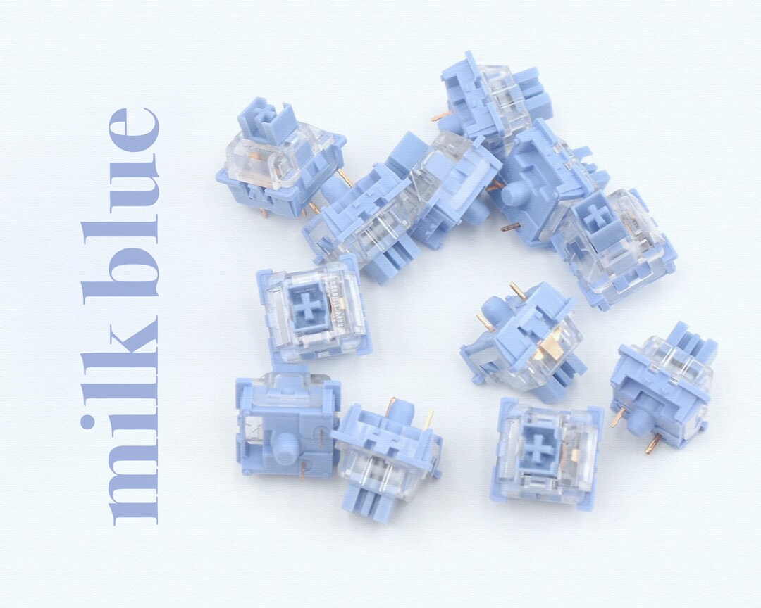 Lubed Milk Blue 50g Clicky Outemu Switches for Custom Keyboard Building ...