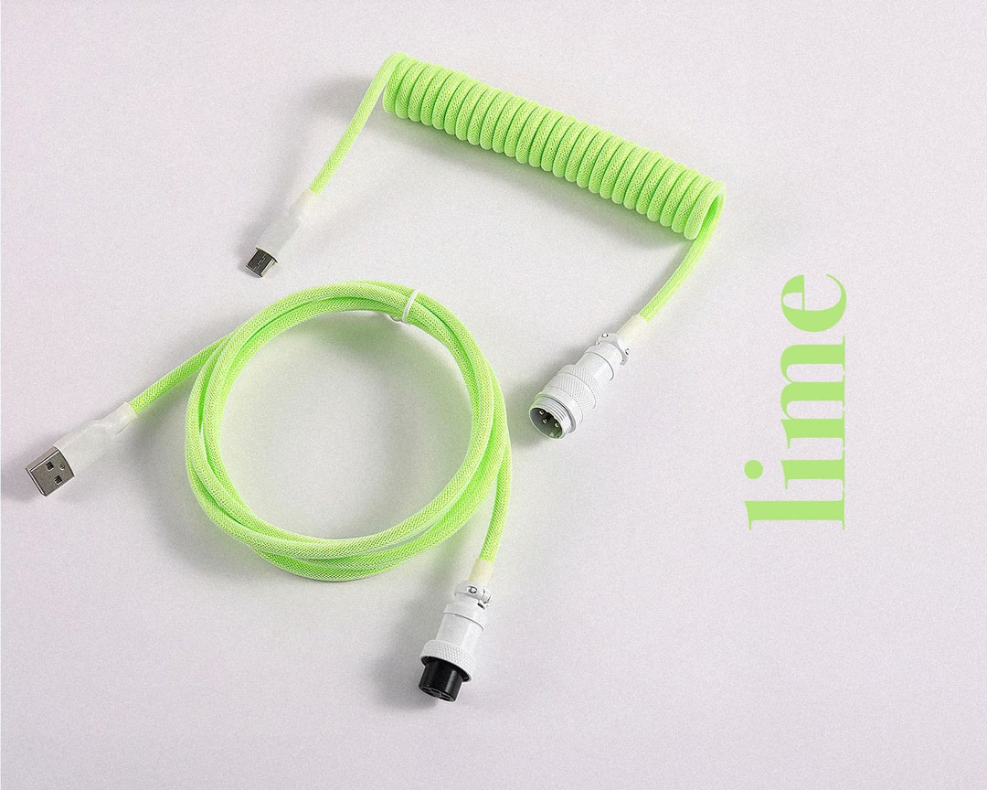 Lime Custom Coiled Mechanical Keyboard Cable for GMK Theme Keyboards ...