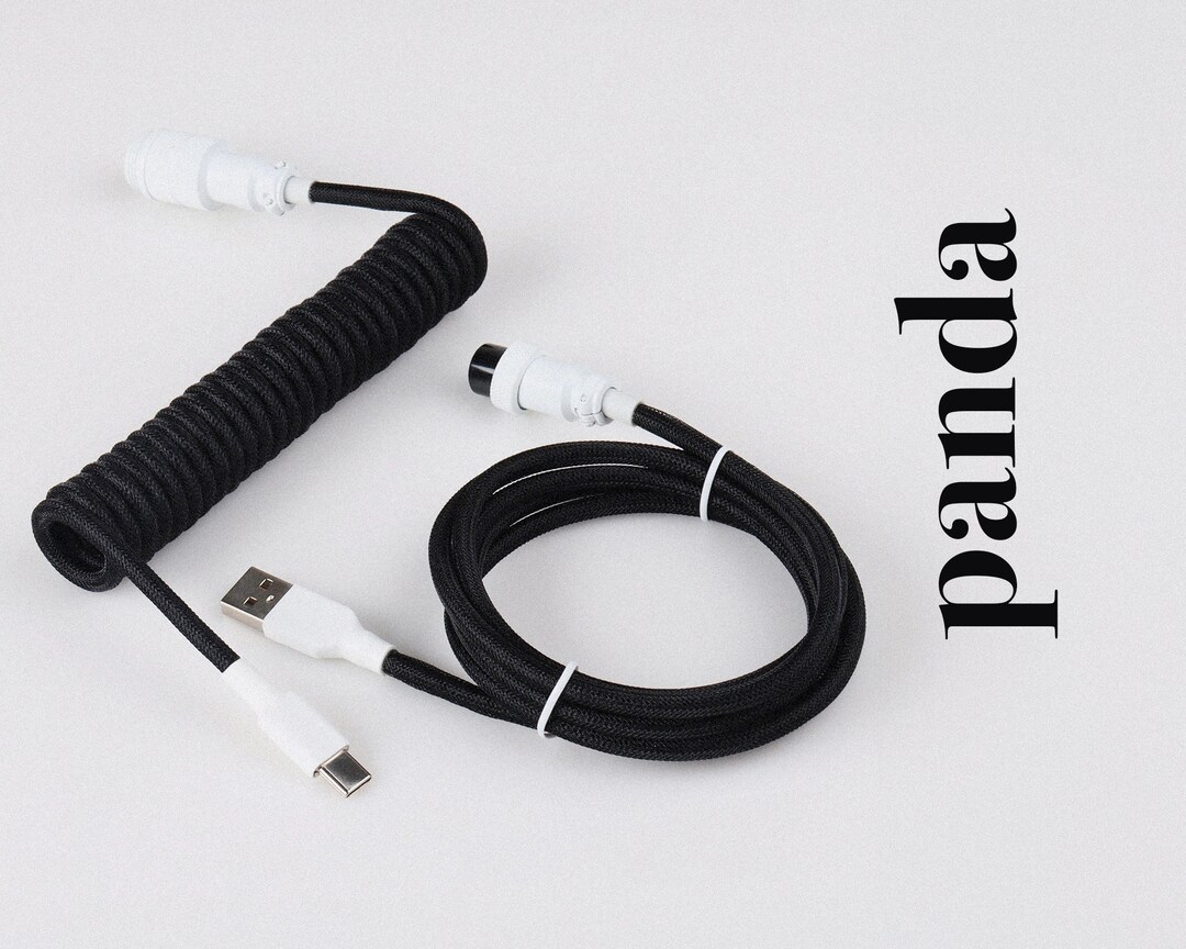 Panda Custom Coiled Mechanical Keyboard Cable for GMK Theme Keyboards ...