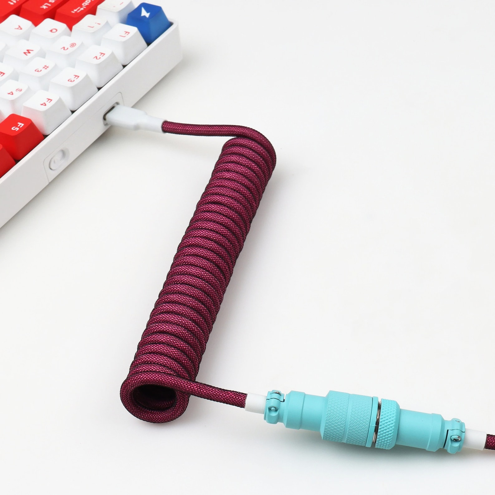 Cotton Candy Custom Coiled Mechanical Keyboard Cable for GMK Theme ...