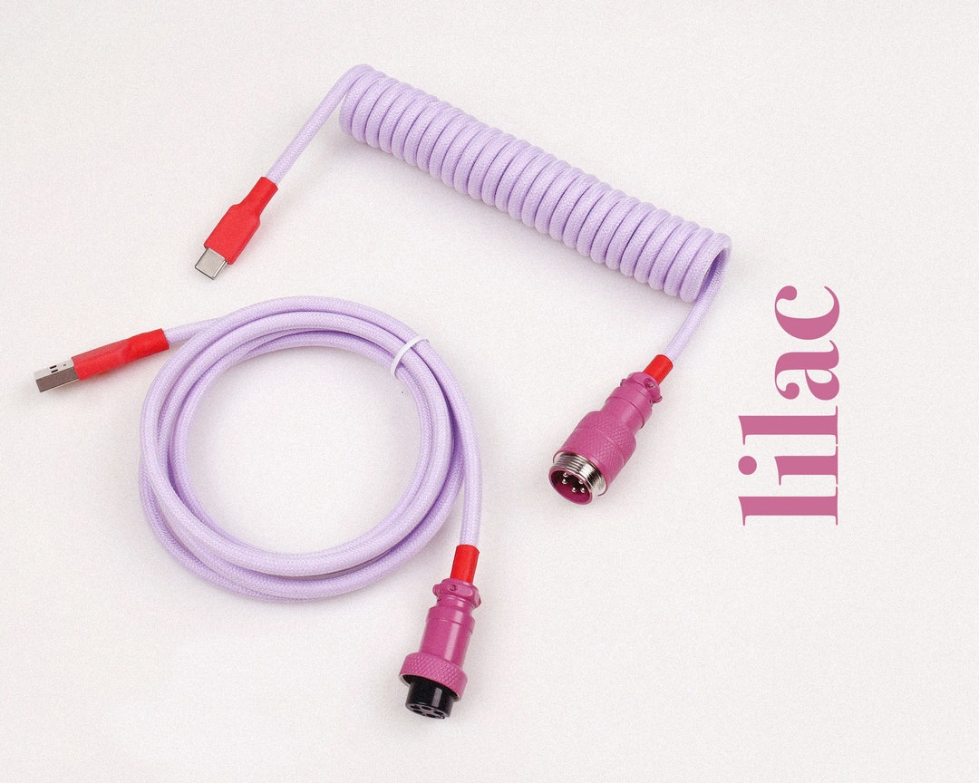 Lilac Custom Coiled Mechanical Keyboard Cable for GMK Theme Keyboards ...
