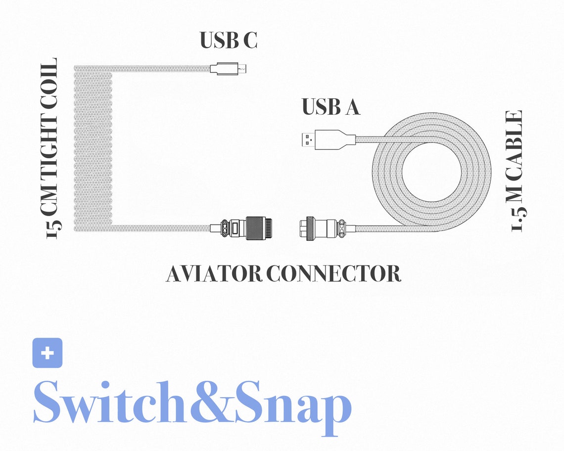 Cotton Candy Custom Coiled Mechanical Keyboard Cable for GMK Theme ...