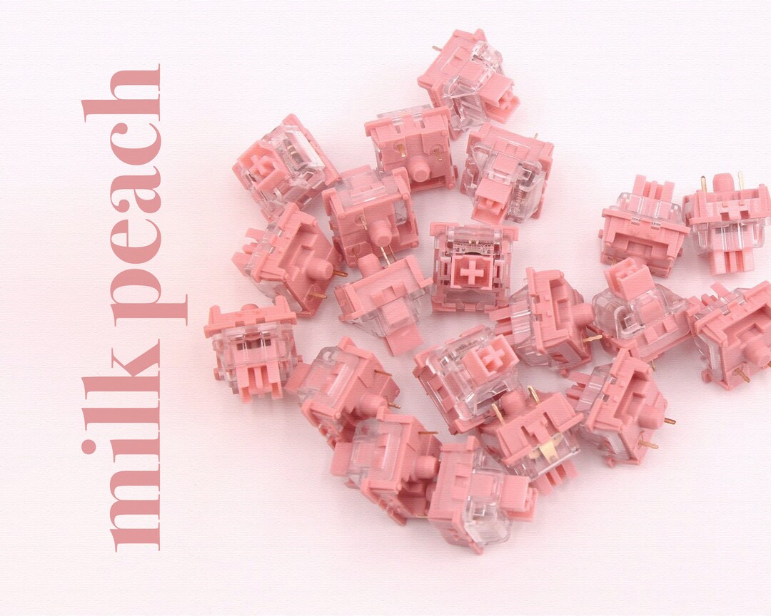 Lubed Milk Peach 45g Linear Outemu Switches for Custom Keyboard ...