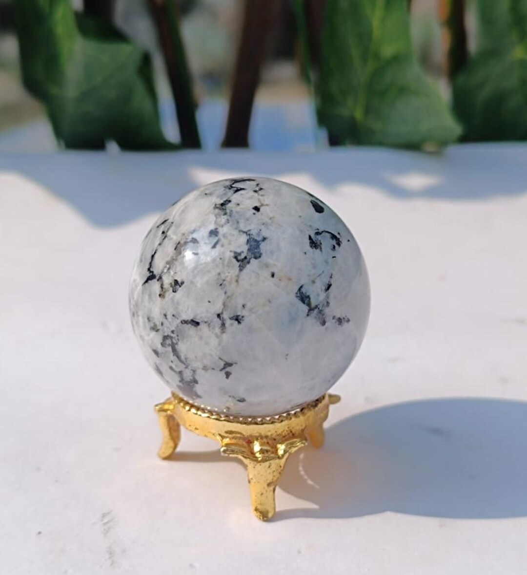 Natural Rainbow Moonstone Sphere - Intuition Crystal Ball - Healing ...
