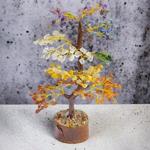 7 Chakra Gemstone Tree With 300 Healing Crystals | 10-12" Handmade ...