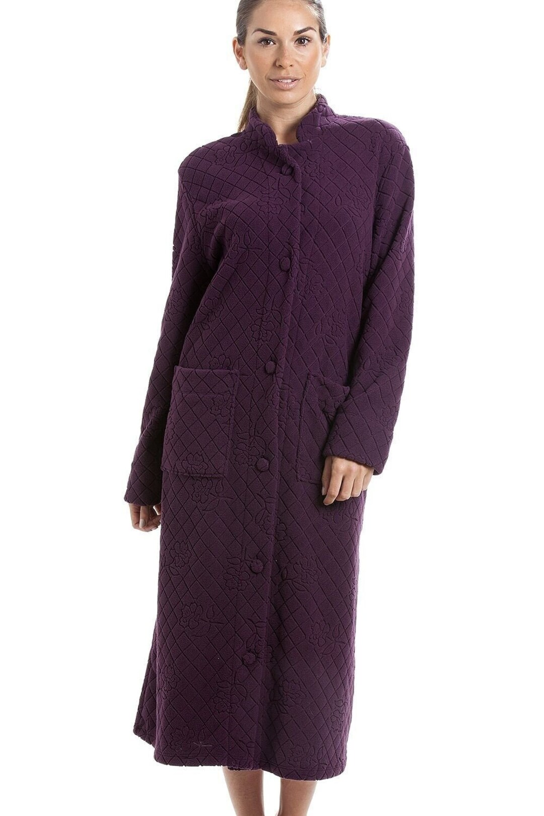 Womens Soft Fleece Floral Button up Housecoat - Etsy