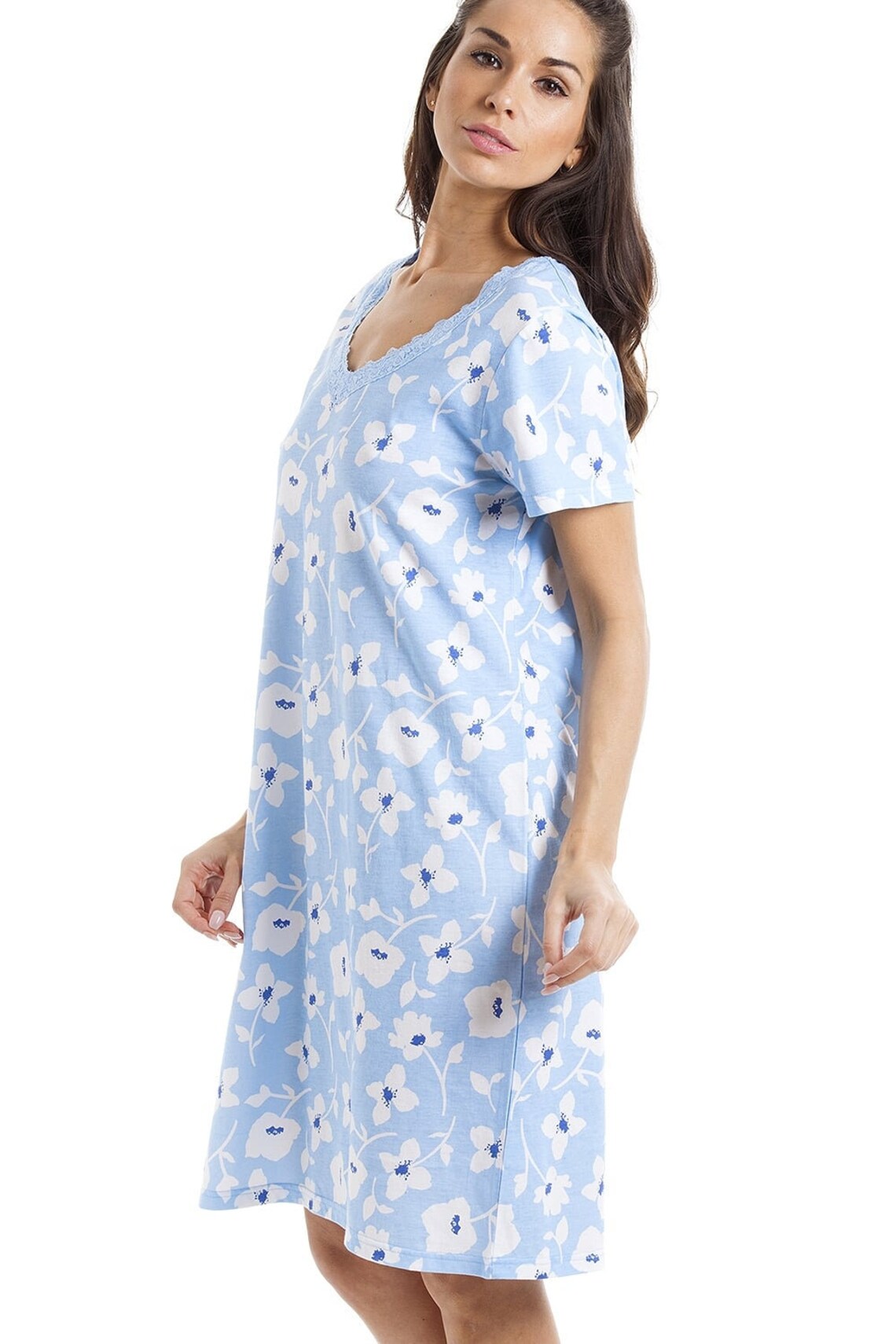 Womens Floral Print Cotton Nightdress - Etsy