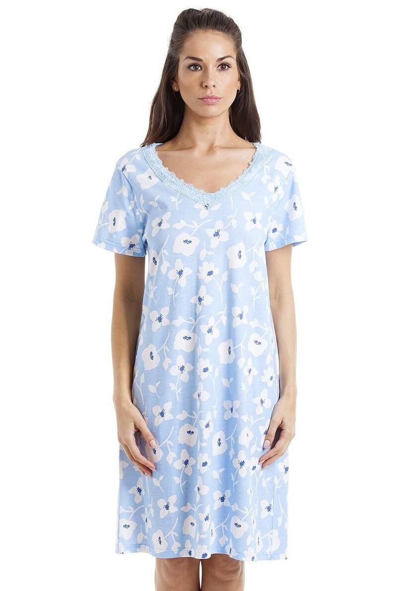 Womens Floral Print Cotton Nightdress - Etsy