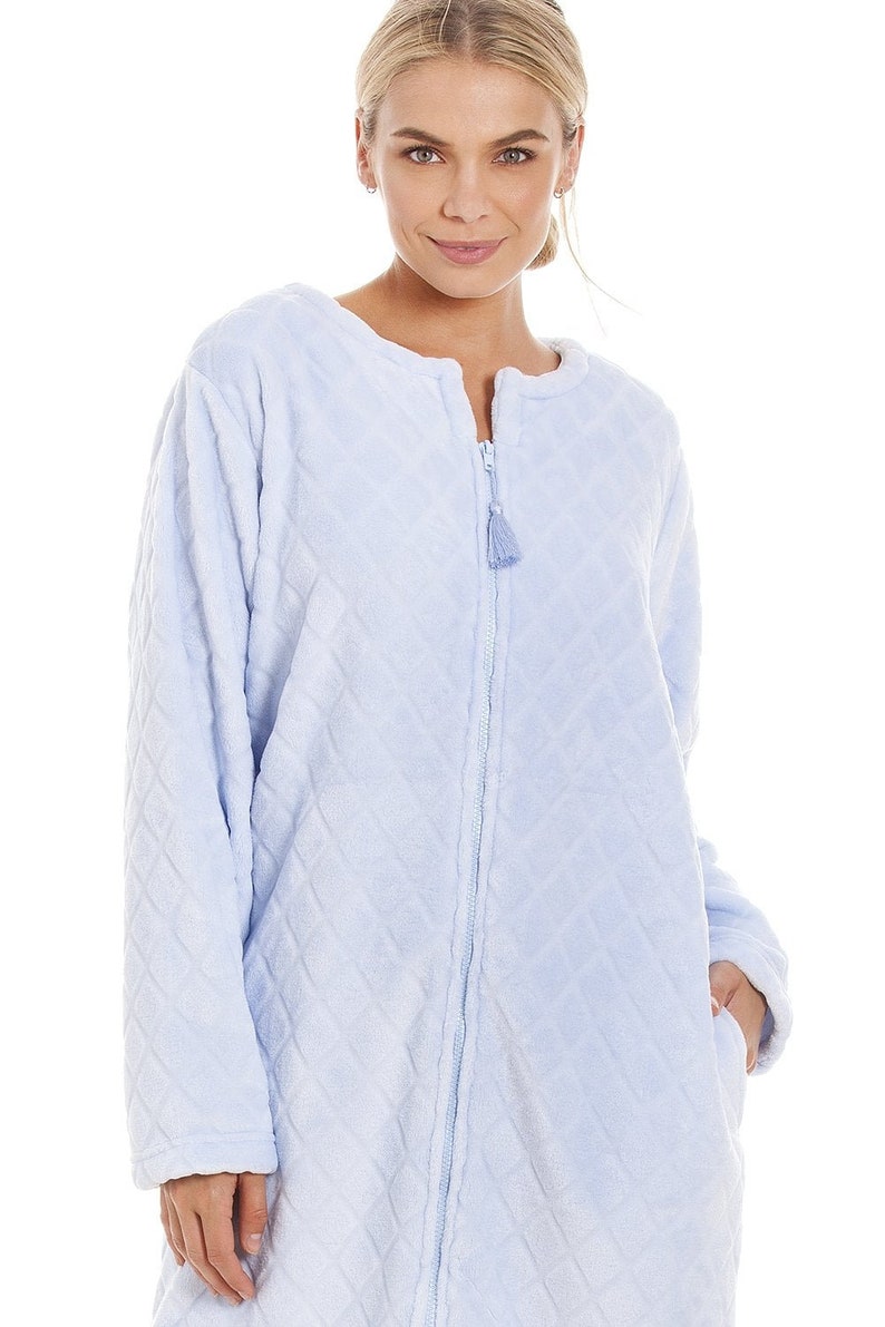Womens Supersoft Zip up Diamond Print Housecoat - Etsy