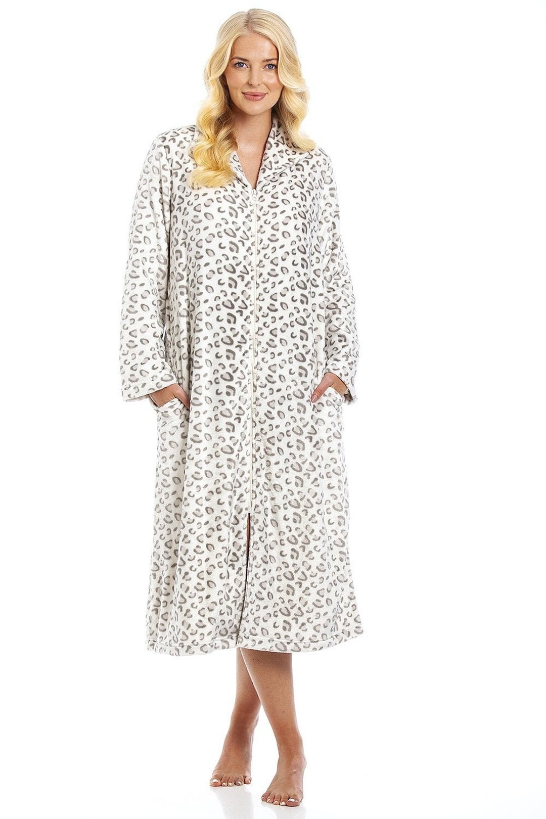 Womens Supersoft Fleece Zip up Animal Print Robes - Etsy