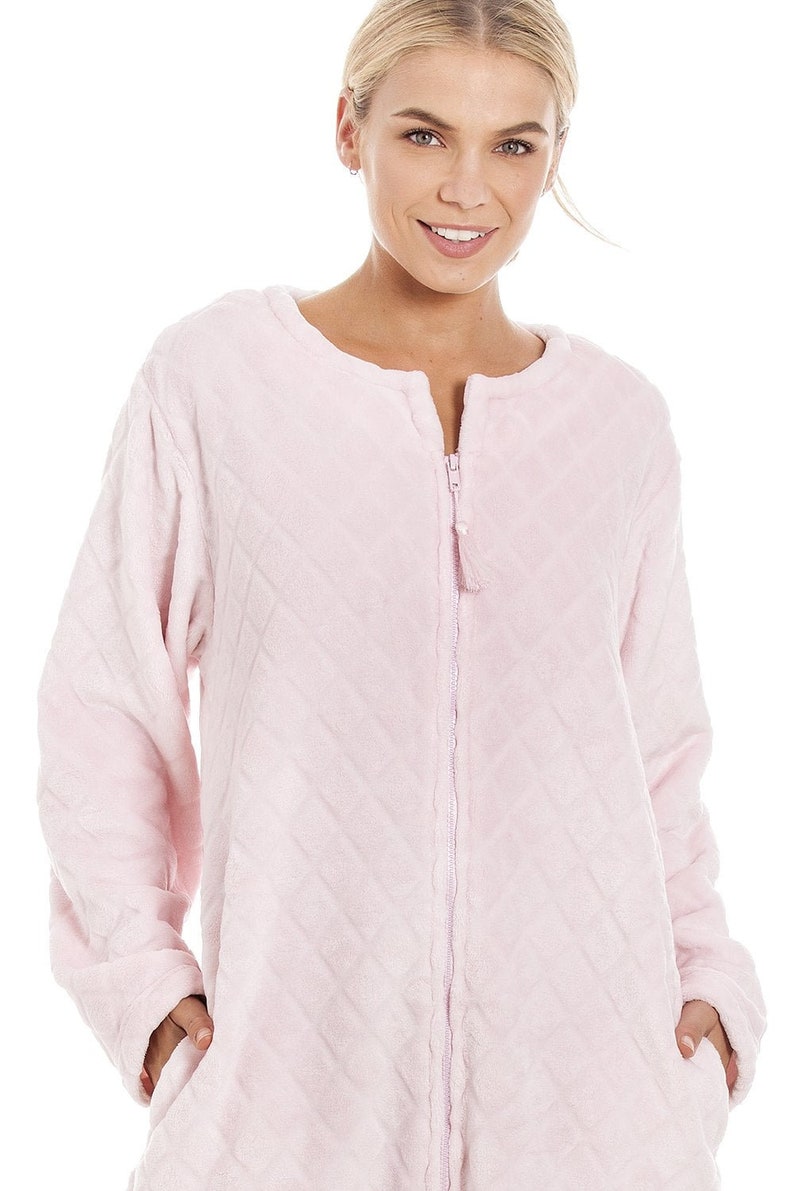 Womens Supersoft Zip up Diamond Print Housecoat - Etsy
