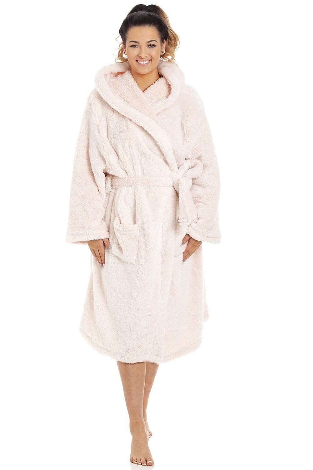 Womens Soft Luxury Fleece Hooded Bathrobe - Etsy